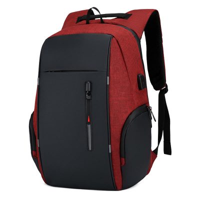 Leather Usb Smart Charging Laptop Backpack